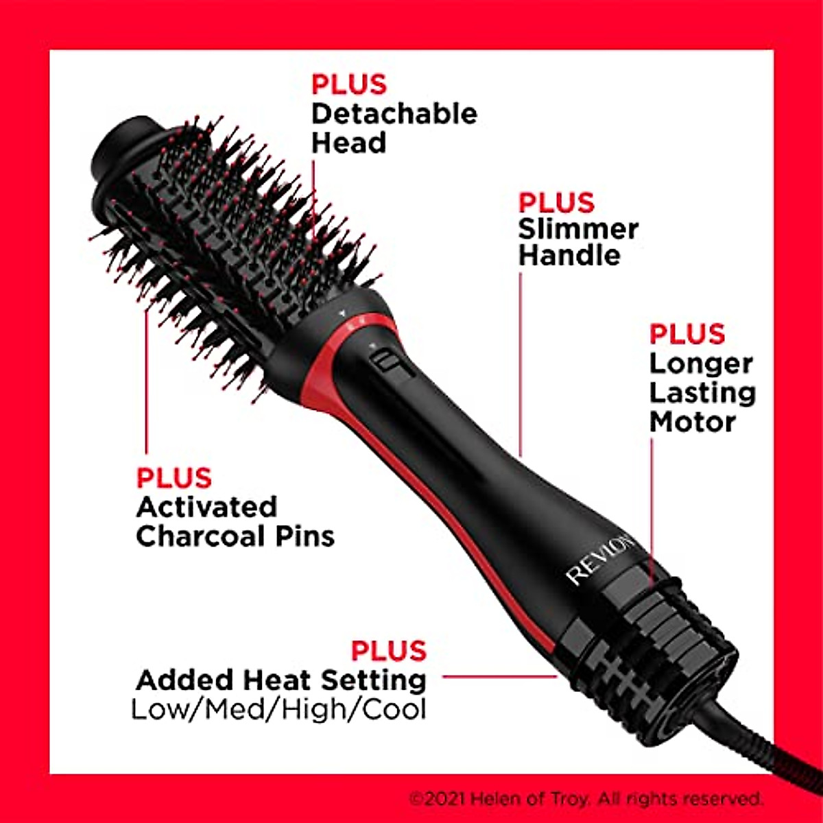 Revlon One Step Volumizer PLUS 2.0 Hair Dryer and Hot Air Brush | Dry and Style (Black)