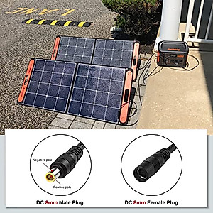 MJPOWER 8mm Combiner 3.3ft 14AWG DC 8mm Male to Female 2X Combiner Cable Y Splitter Solar Parallel Adapter Cord for Jackery/Goal Zero/BLUETTI/Anker and more DC7909 Portable Power Station & Solar Panel