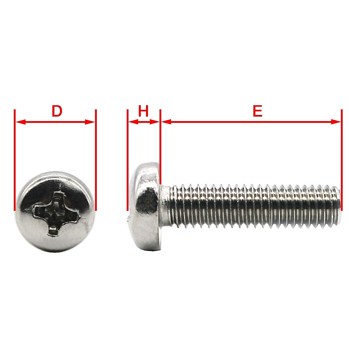 (10 pc) M8-1.25x35 mm Pan Head Phillips Machine Screws,18-8 Stainless Steel by Fullerkregs