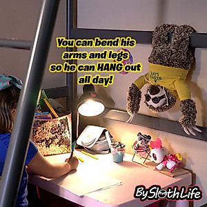 SNAX The Sloth Official 2023 Version, Talking Plush Sloth Toy for Kids, Cuddly Sloth Stuffed Animal That Talks Back Slowly for Boys and Girls, Moving Eyes & Mouth, with Book + Red Shirt