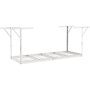 VEVOR Overhead Garage Storage Rack, 3x8 Garage Ceiling Storage Racks, Heavy Duty Adjustable Cold Rolled Steel Racks for Garage Storage, Organization, 600 lbs Load Capacity, 22''-40" (White)