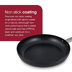 Zyliss Ultimate Pro Nonstick Frying Pan - Hard Anodized Frying Pan with Pour Spout - Non-Stick Stainless Steel Pan - Scratch-Resistant and Dishwasher-Safe Cookware - 11 inches