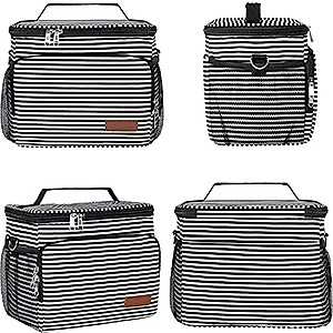 MAXBA Reusable Lunch Box, Insulated Lunch Bag, Office Work Picnic Beach, Lunch Bag for Women, Leak Proof Freezer Bag, Adjustable Shoulder Bag Ladies Lunch Bag