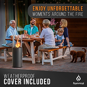 Flammtal - Freestanding Fire Pit [8h Burning Time] - Large Standing Ethanol Fireplace for Indoor & Outdoor - Smokeless Fire Pit with Adjustable Flame - Portable Indoor Fire Pit - Patio Fire Pit