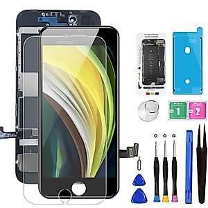 for iPhone 8/SE 2020 [ 2nd Generation ] Screen Replacement Black 4.7 inch, Bsz4uov LCD Display Touch Screen Digitizer, Waterproof Frame Adhesive Sticker+Repair Tool Kit