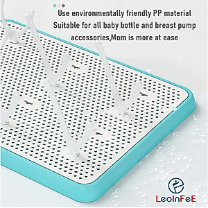 Baby Bottle Drying Rack with Base, High Capacity Bottle Dryer Rack for Baby Bottles, Cups and More Baby Essentials Keep Dry (Grey)