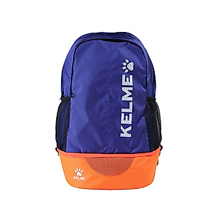 KELME Sports Soccer Bag - Backpack for Adults and Kids – Separate Cleat and Ball Holder for Basketball, baseball & Football (Blue/Orange, Adults)