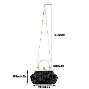 Ayliss Evening Bag Clutch Purses for Women Elegant Bridal Evening Shoulder Handbag Formal Wedding Party Prom Purse (Black)