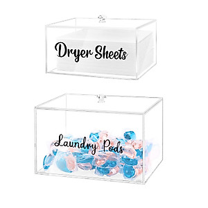 Generic VOTLEVT Acrylic Dryer Sheets Holder and Laundry Pods Container Set, Laundry Room Organization and Storage, Dryer Sheet Container and Laundry Pods Holder Set, XiYiNingZhuHe002