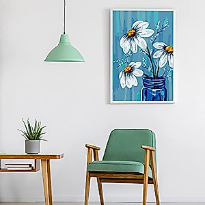 Ginkko Paint by Numbers for Adults Beginner & Kids Ages 8-12 with Wooden Frame Easy Acrylic on Canvas 9x12 inch with Paints and Brushes, vase Flower(Include Framed)