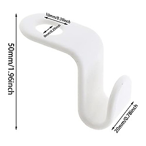 Heyous 50PCS Plastic S-Hooks Cascading Hangers Space Saving Organizer Clothes Hanger Connector Hooks, White