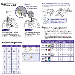 Mcbazel Brook X One Adapter Extra XL Controller Converter Support Turbo Remap Function for PS5/ PS4/ Xbox Seris X&S/Switch/PC/Xbox One with Keychain