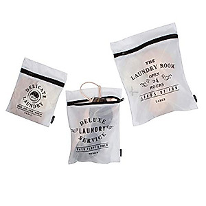 Simplify Mesh Wash Bags | Set 3 Piece | Large, Medium, Small | Laundry | Delicates | Clothing | Socks | Black and White