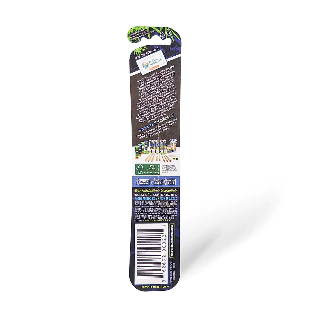 Woobamboo! Adult Super Soft Bamboo Toothbrush, Made From Sustainable Bamboo, Plastic Negative (Pack of 1)