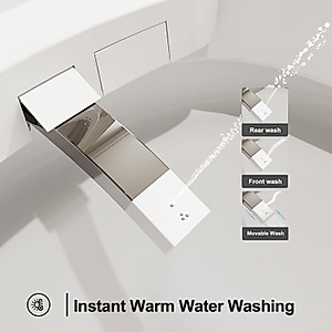 HOROW Luxury Smart Toilet, Upgraded and Modern with Bidet Built-in, Tankless Toilet with Automatic Powerful Flush, Auto Open/close Lid, Heated Bidet Seat, Instant Warm Water