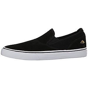 Emerica mens Wino G6 Slip-on Skate Shoe, Black/White/Gold, 9.5 US