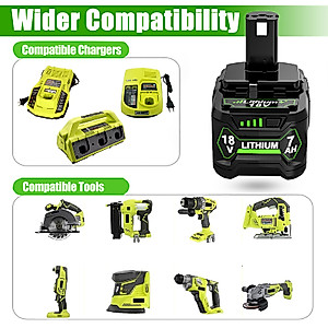 PZSZOK 2 Pack 7.0Ah Replacement Battery for Ryobi 18V Battery P102 P103 P104 P105 P107 P108 18V for Ryobi Battery Lithium Compatible with Ryobi Battery 18 Volt ONE+ Plus Power Tool