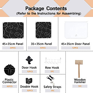 C&AHOME Shoe Rack, 48-Pair 18"x14" Widened Portable Shoe Organizer, 8-Tier Plastic Freestanding Shoe Storage Cabinet, DIY Shoe Shelves with Visualization Doors, 54.6" L × 14.2" W × 56.8" H Black