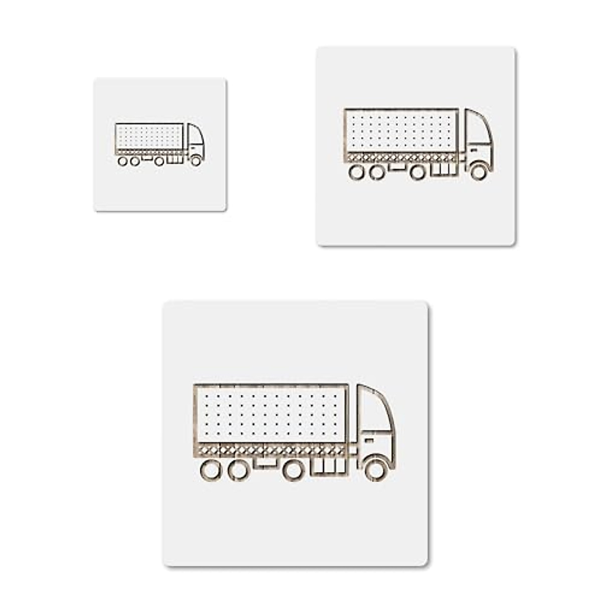 Cargo Truck Container Truck Shipping Logistic, quality mylar stencil pack in 3 sizes, reusable for crafts and diy projects CCSTE-19860