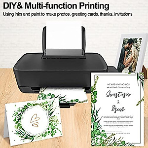 56 Pack 5x7 Cardstock Paper, White Blank Cardstock, 250GSM Thick Paper, Blank Heavy Weight 90 lb Cardstock, Printing Paper for Making Invitations, Announcements, Photos, Postcards so on