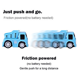 8 Pack Mini Cars Toys for Toddlers, 2,3 Years Old Boys with Play Mat, Friction Powered Construction Truck Toys for 2 Year Old Boys Play Set