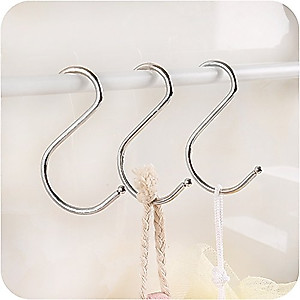 Lysas 20-Pack Round S Shaped Metal, Hooks Hangers for Kitchen, Bathroom, Bedroom and Office