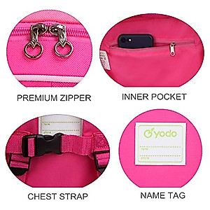 yodo Little Kids School Bag Pre-K Toddler Backpack with Name Tag and Chest Strap, Owl