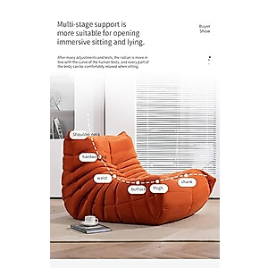 Comfy Lazy Floor Sofa Couch,Accent Sofa Caterpillar-Inspired Soft Suede Fabric with 50D Styling Cotton Pleated Texture Chair Lazy brown-70×102×87cm