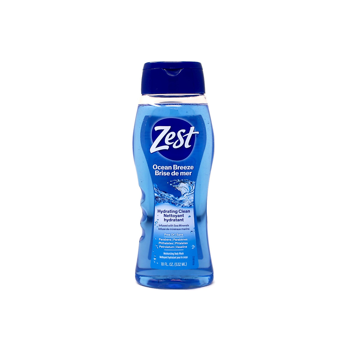 Zest Ocean Breeze Body Wash - Enriched with Sea Minerals - Rich Lathering Cleansing Body Wash Leaves Your Skin Feeling Smooth and Moisturized With an Invigorating Scent, 18 Fl Oz (Pack of 6)