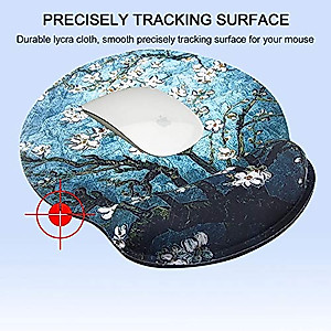 Mouse Pads for Computers Van Gogh Ergonomic Memory Foam Nonslip Wrist Support-Lightweight Rest Mousepad for Office,Gaming,Computer, Laptop & Mac,Pain Relief,at Home Or Work