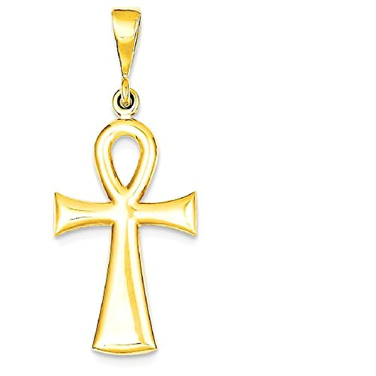 14k Yellow Gold Egyptian Ankh Cross Symbol Of Life Ancient Necklace Charm Pendant Religious Fine Jewelry For Women Gifts For Her