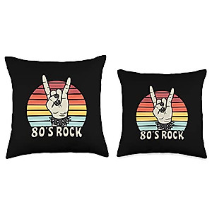 Vintage Punk Rock Band Tees for Women Men Kids Vintage Retro 80's Band Tee Punk Rock Throw Pillow, 16x16, Multicolor