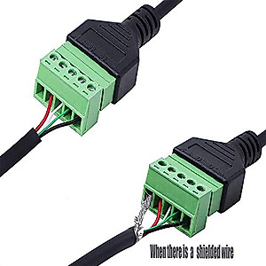 Poyiccot Micro USB Screw Terminal Block Connector, Micro USB Male to 5 Pin/Way Female Bolt Screw Shield terminals Pluggable Type Adapter Connector Cable 30cm(Micro USB Male)