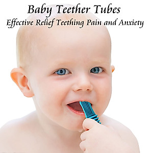 Baby Teething Toys Sensory Toys for Autistic ADHD, SPD, Oral Motor Children, Teething Straws Sticks, Baby Boy Girl Gitfs Package for 3 6 12 36 Months Baby Teether