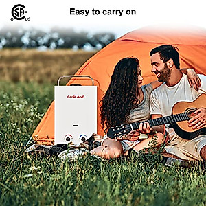 Propane Tankless Water Heater, GASLAND Outdoors BS158 1.58GPM 6L Portable Gas Water Heater, Instant Propane Water Heater, RV Camping Water Heater, Overheating Protection, Easy to Install