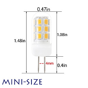 XRZT 120V G4 Led Bulb Dimmable 30-35W Halogen Bulb Equivalent, Warm White 3000K 3W G4 Bi-pin Base Led Bulb, 5-Pack