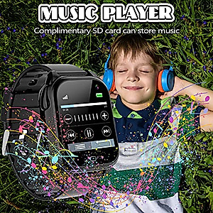 Waterproof Smart Watch for Kids 3-12 Years Boys Girls Learning Toys with 26 Puzzle Games Pedometer Camera Video Recording Music Player Alarm Timer HD Touchscreen Toddler Watch Birthday Gift