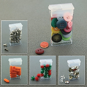 The Beadsmith Clear Plastic Boxes - Rectangle with a Flip Top Cap - 7/16” x 1” x 1-1/2” - Use for Beads, Bath Salts, Wedding & Party Favors, Home or Office Storage - Bag of 100