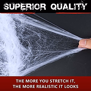 1400 sqft Halloween Spider Webs Decorations with 150 Extra Fake Spiders, Super Stretchy Cobwebs for Halloween decor Indoor and Outdoor