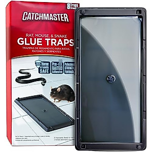 Catchmaster Rat & Mouse Glue Traps 8Pk, Large Bulk Rat Traps Indoor for Home, Pre-Scented Adhesive Plastic Tray for Inside House, Snake, Mice, & Spider Traps, Pet Safe Pest Control