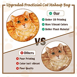 Openhahaha Drawstring Makeup Bag, Cat Makeup Bag, Travel Makeup Organizer, Cosmetic Pouch Bag, Cat Gift for Women, Lay Flat Makeup Bag Gifts for Cat Lovers