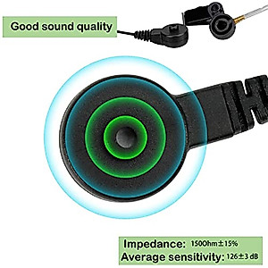 Retevis Security Covert Tube Two Way Radio Earpiece 2 Pin, Coil Tube, Compatible RT22 RT21 RT68 RT22S RT19 RT18 RT15 Baofeng UV-5R Walkie Talkies, Walkie Talkie Earpiece with Mic(1 Pack)