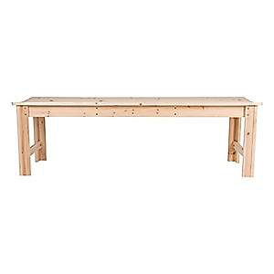 Shine Company 4205N 5 Ft. Backless Wood Outdoor Garden Bench – Natural