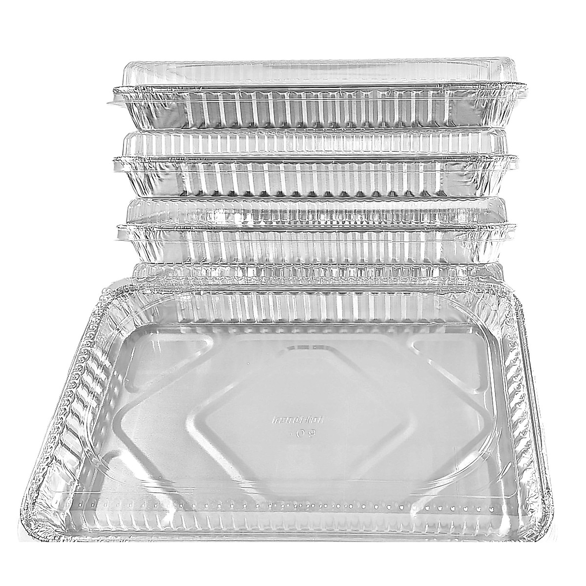 Handi-Foil 1/4-Size (Quarter) Sheet Cake Aluminum Foil Pan w/Clear Dome Lid (Pack of 25 Sets)