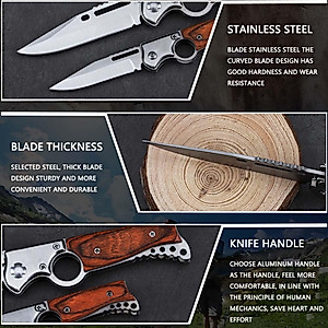 AK47 Flipper Knife With Flashlight, Flipper Pocket Knives for Camping Hunting Survival Indoor and Outdoor Activities Mens Gift - Ideal for Hiking, Fishing, Emergency, EDC Tactical Tool Knife