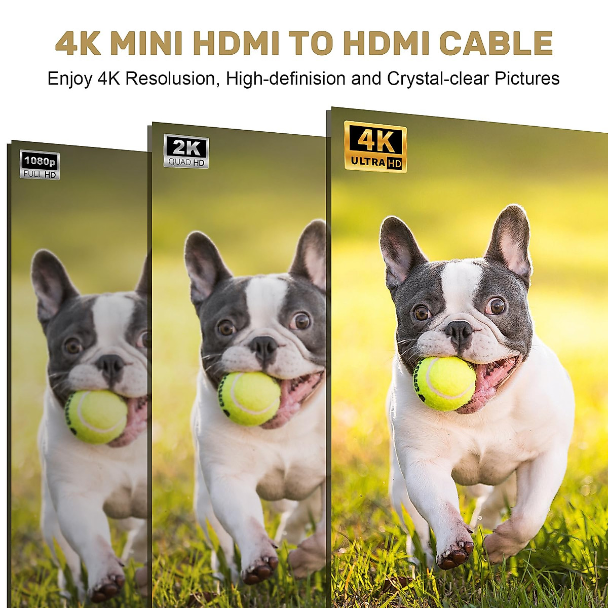 Tobysome Camera Mini HDMI to HDMI Cable Cord Wire Compatible with Nikon D7100/D6/D5/D850/D810A Sony HDR-XR500 Canon EOS RP/D80/90D/80D Cameras, High Speed 4K 60Hz HDMI 2.0 Cable, 4.9FT