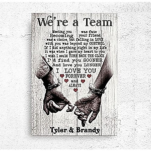Personalized We're A Team Couple Poster Gift for Him, Her, Husband Wife Christmas Birthday Anniversary Couple Lover Custom Name Poster Canvas Prints Wall Art Home Decor Picture for Bedroom LivingRoom