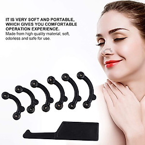 Voluxe 3 Pairs Invisible Nose Shaper Clip,Pain-Free Nose Up Lifting Device Beauty Enhancer Portable Soft For Women Men(Black)