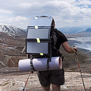 X-DRAGON Monocrystalline Portable Solar Panel 20W Dual USB Ports (5V2A,Overall 3A) Foldable Solar Charger for Portable Laptop Cellphone, Notebook, Tablet, Camping (5V 20W)