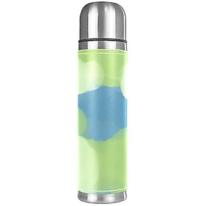 Stainless Steel Leather Vacuum Insulated Mug Colorful Clouds Thermos Water Bottle for Hot and Cold Drinks Kids Adults 16 Oz
